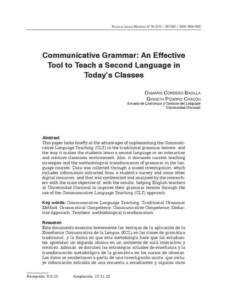 Communicative Grammar | PDF | Educacion de idiomas | Adquisicion de una segunda lengua