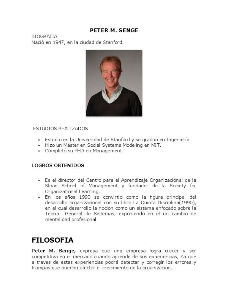 Peter Senge | PDF | Disciplinas | Aprendizaje