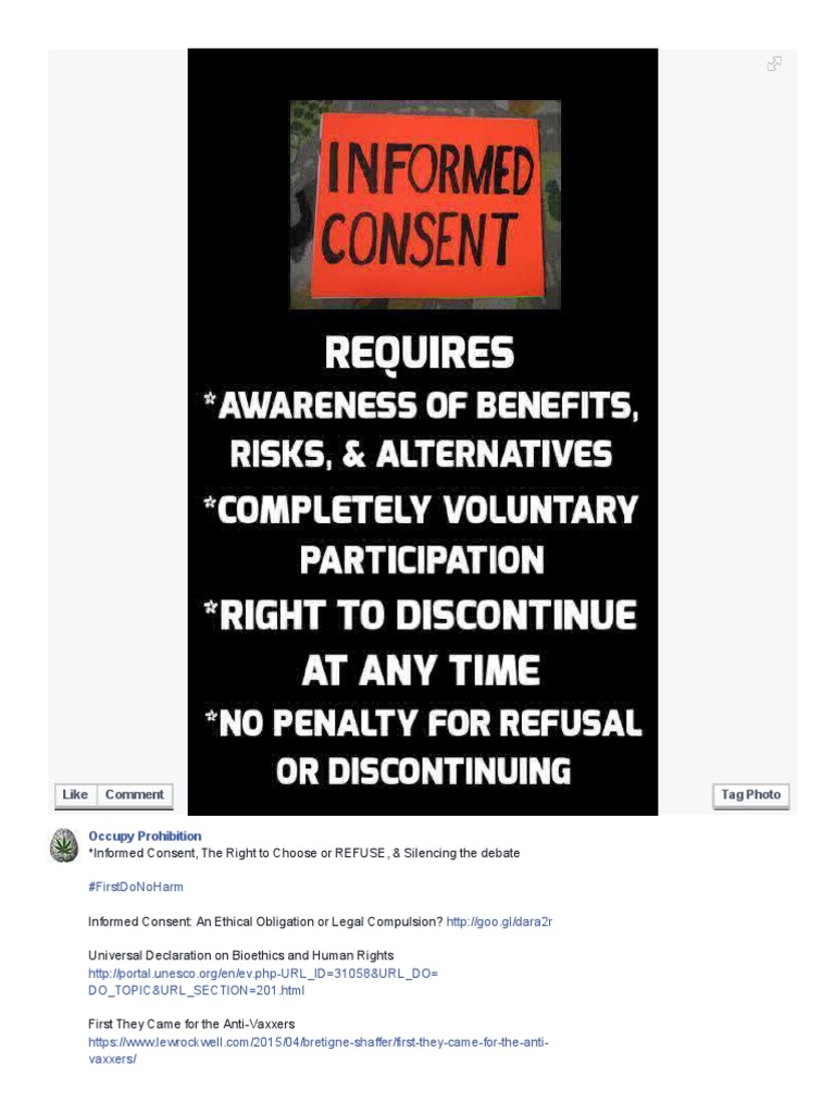 Informed Consent, The Right To Choose or REFUSE, & Silencing The Debate ...