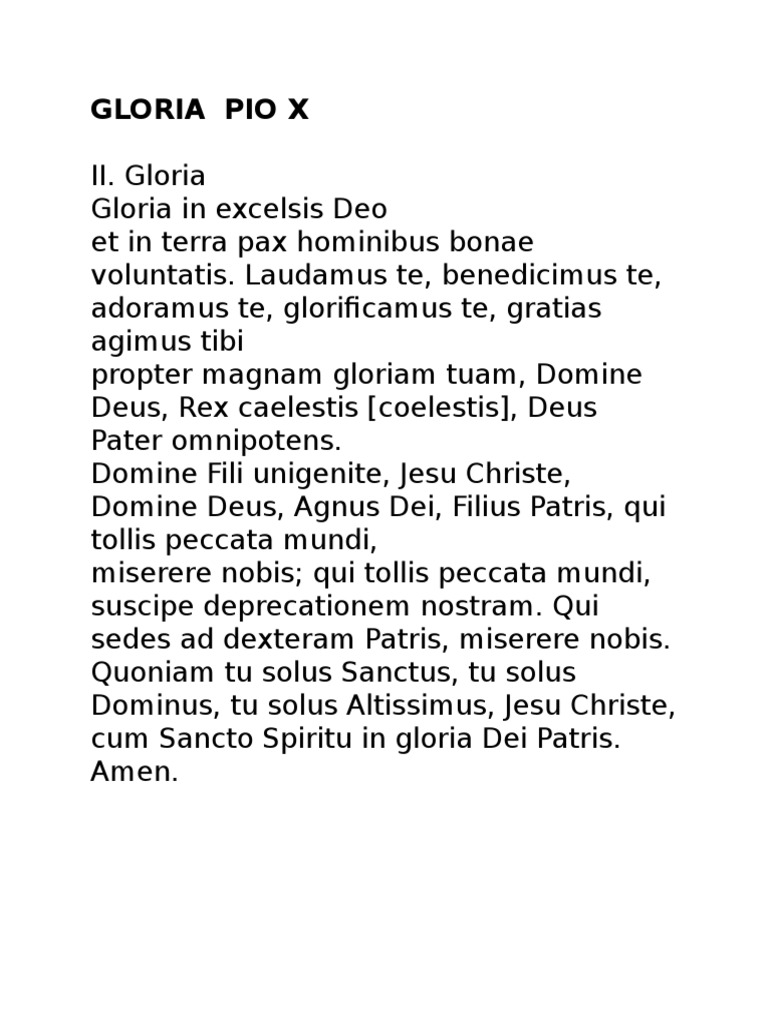 Gloria Pio - Pio X | PDF