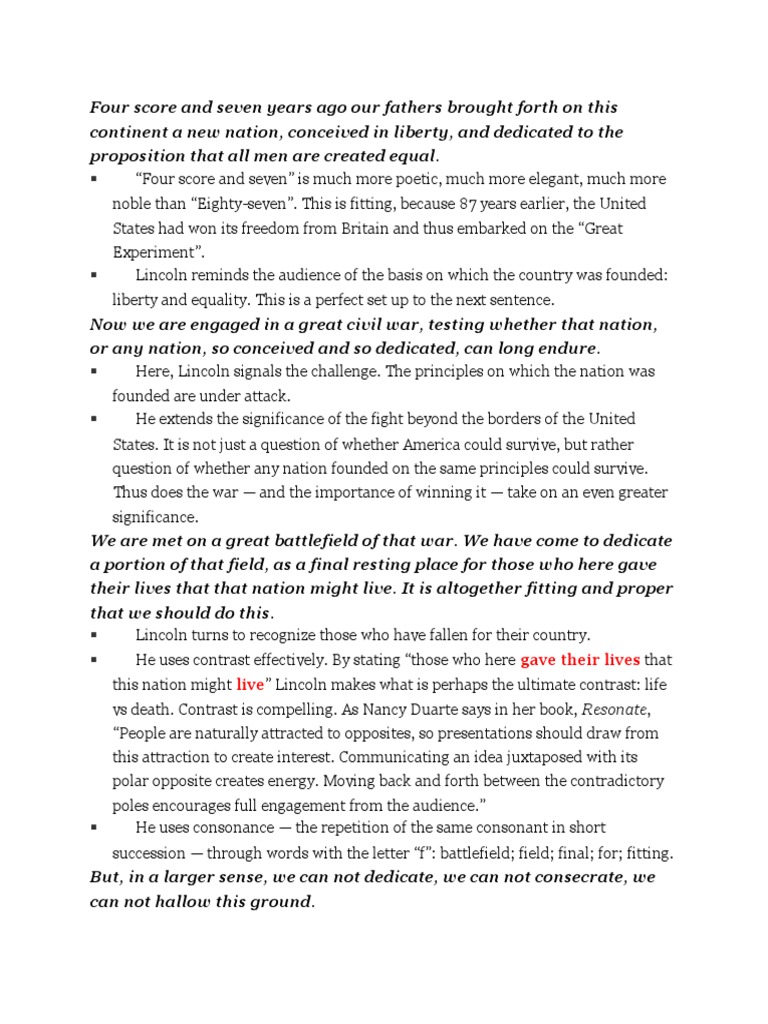 The Rhetorical Genius of Lincoln's Gettysburg Address: An Analysis of ...