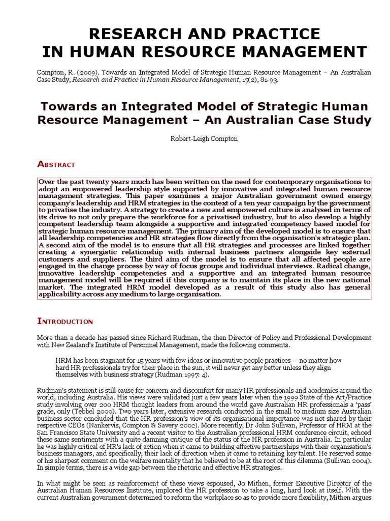 Integrated Model of HRMS | PDF | Human Resource Management | Strategic ...