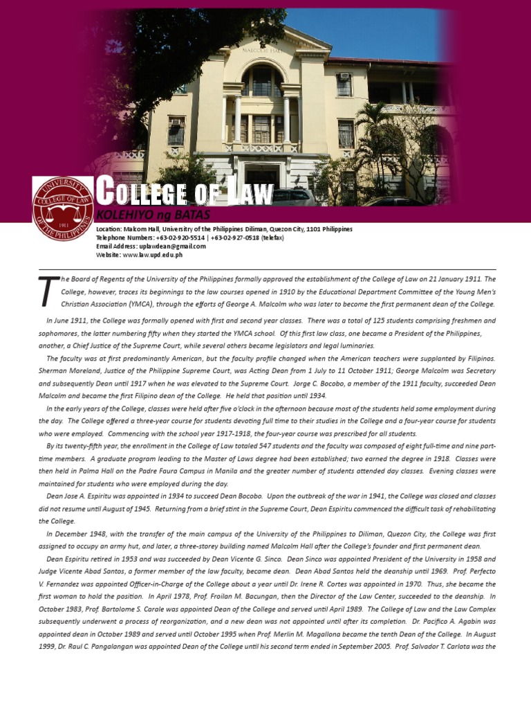 UP College of Law Course Catalogue | PDF | Juris Doctor | Academic Degree