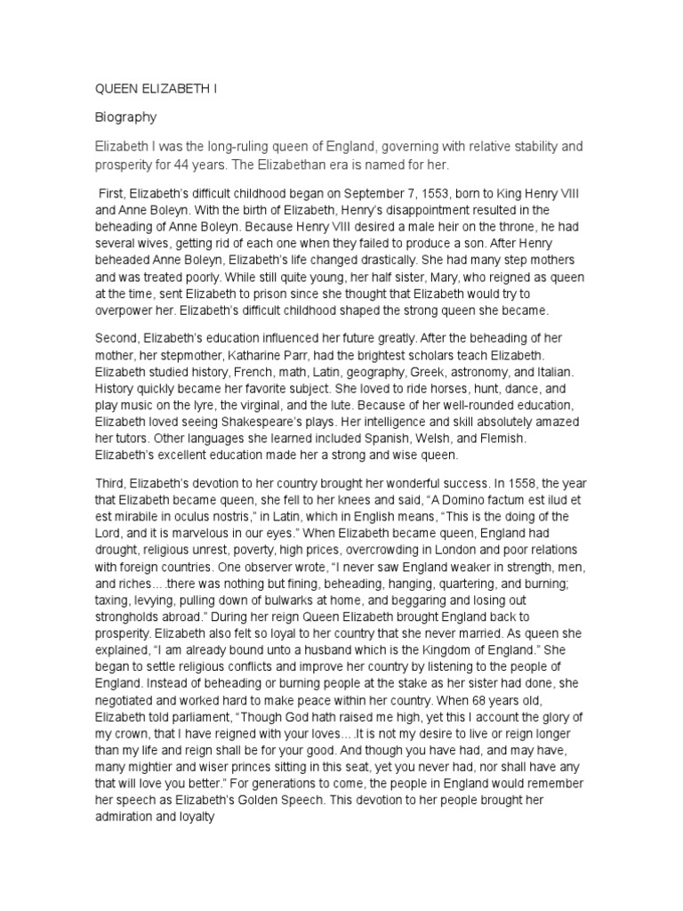 Elizabeth I Was The Long-Ruling Queen of England, Governing With ...