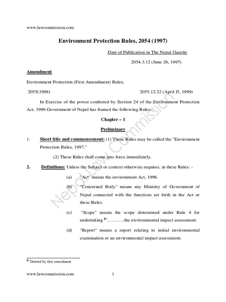 Environment Protection Rules | PDF | Environmental Impact Assessment ...