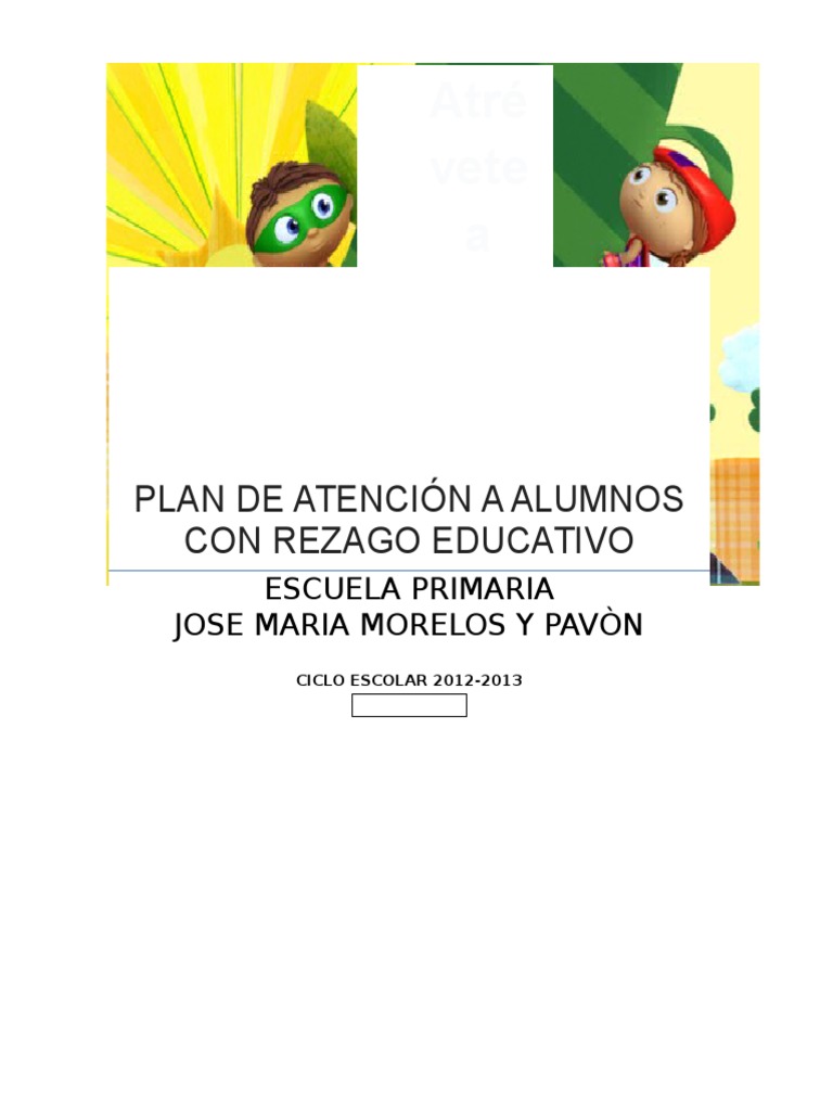 Plan de Atención A Alumnos Con Rezago Educativo | PDF | Hemisferio cerebral | Aprendizaje