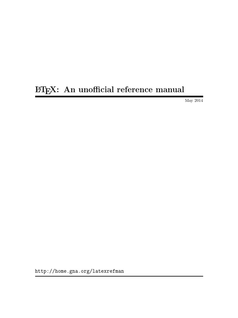 L TEX: An Unofficial Reference Manual | PDF | Latin Alphabet | Text