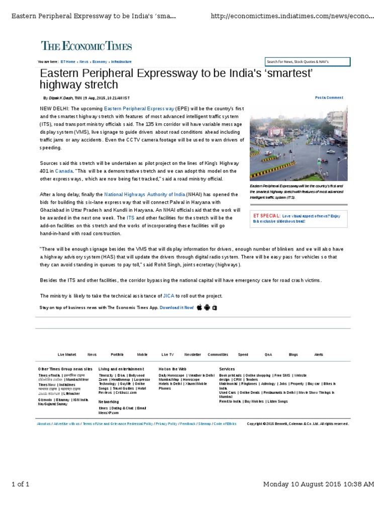Eastern Expressway | PDF | Controlled Access Highway | Road Transport