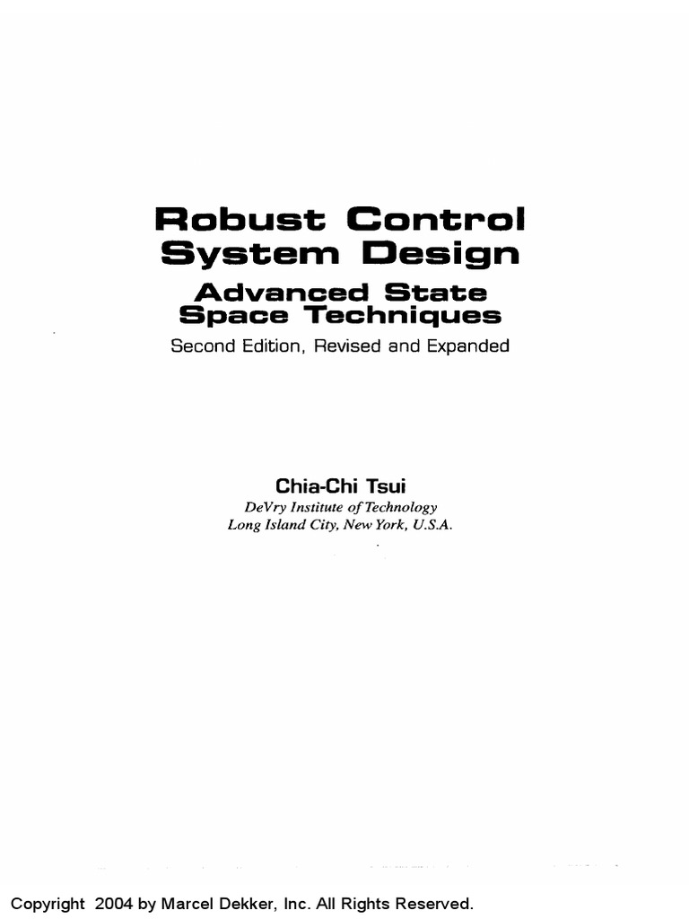 Robust Control System Design (2004) PDF | Download Free PDF | Control ...