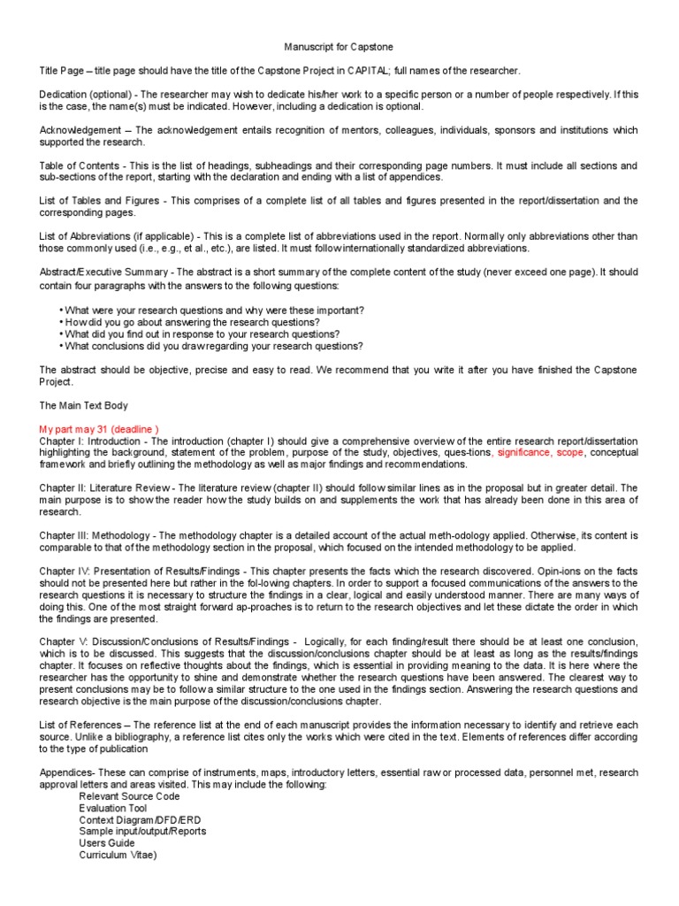 Manuscript For Capstone | Download Free PDF | Abstract (Summary ...