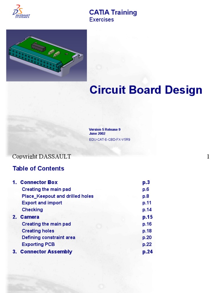 Circuit Board Design: CATIA Training | PDF | Printed Circuit Board | Electrical Connector