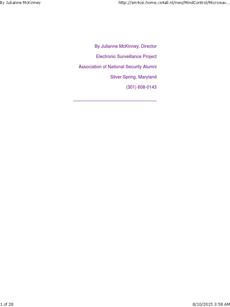 Gang Stalking and Microwave Harassment by Julianne McKinney, Director ...