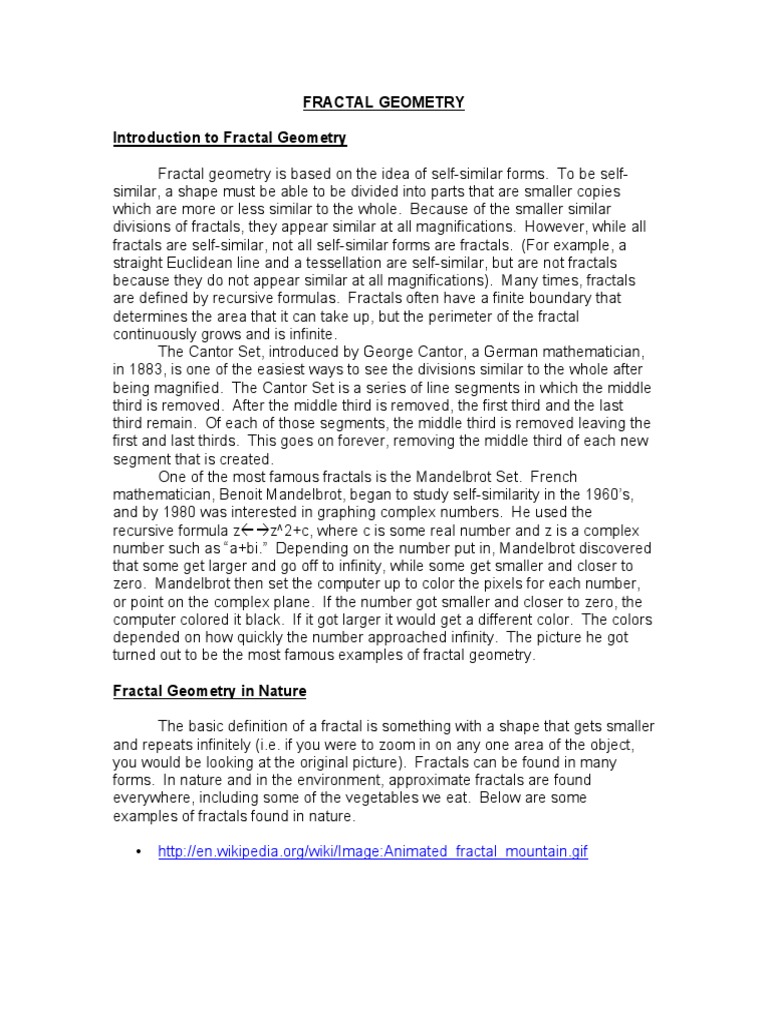 Fractal Geometry Introduction To Fractal Geometry | PDF | Fractal ...