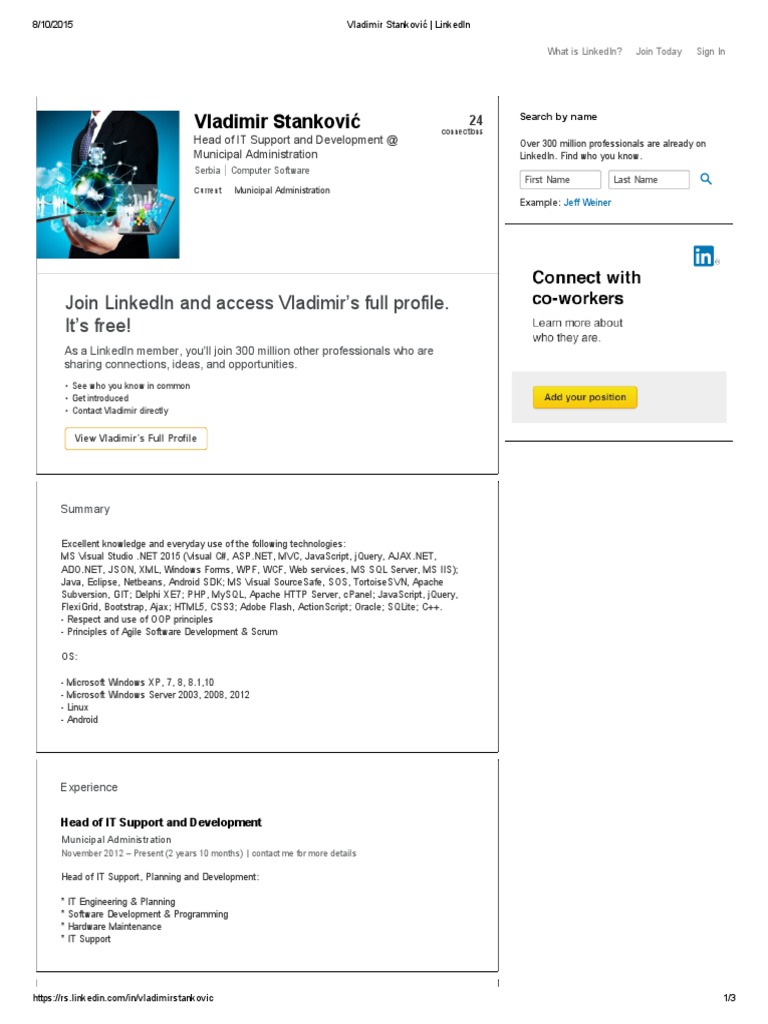 Vladimir Stankovic Programer | PDF | Microsoft Sql Server | Microsoft ...