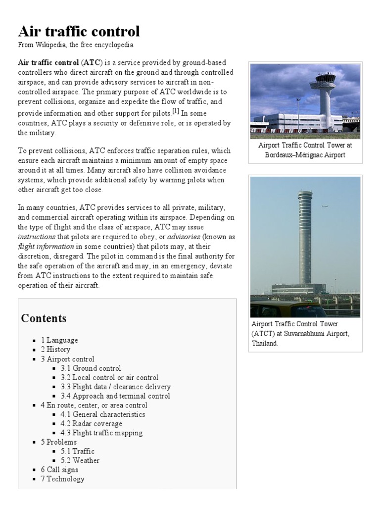 Air Traffic Control | PDF | Air Traffic Control | Visual Flight Rules