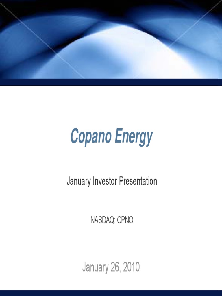 CPNO Copano Energy Jan 2010 Presentation | PDF | Natural Gas Processing ...