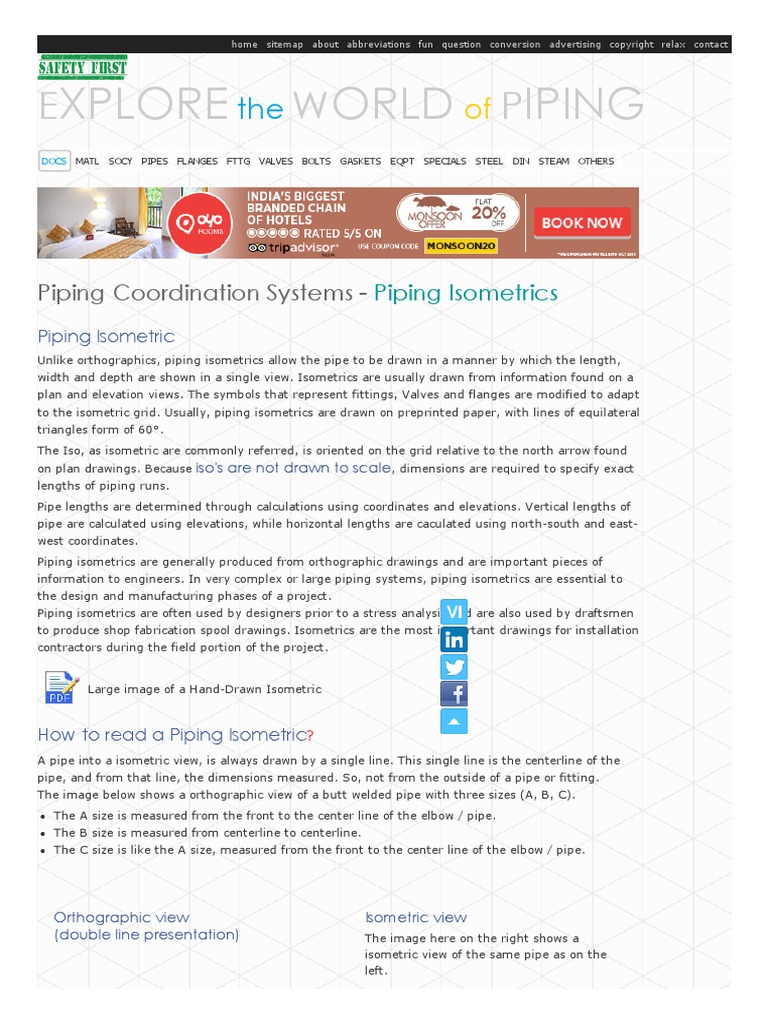 Piping Coordination Systems - Piping Isometrics, Isometric Views and ...
