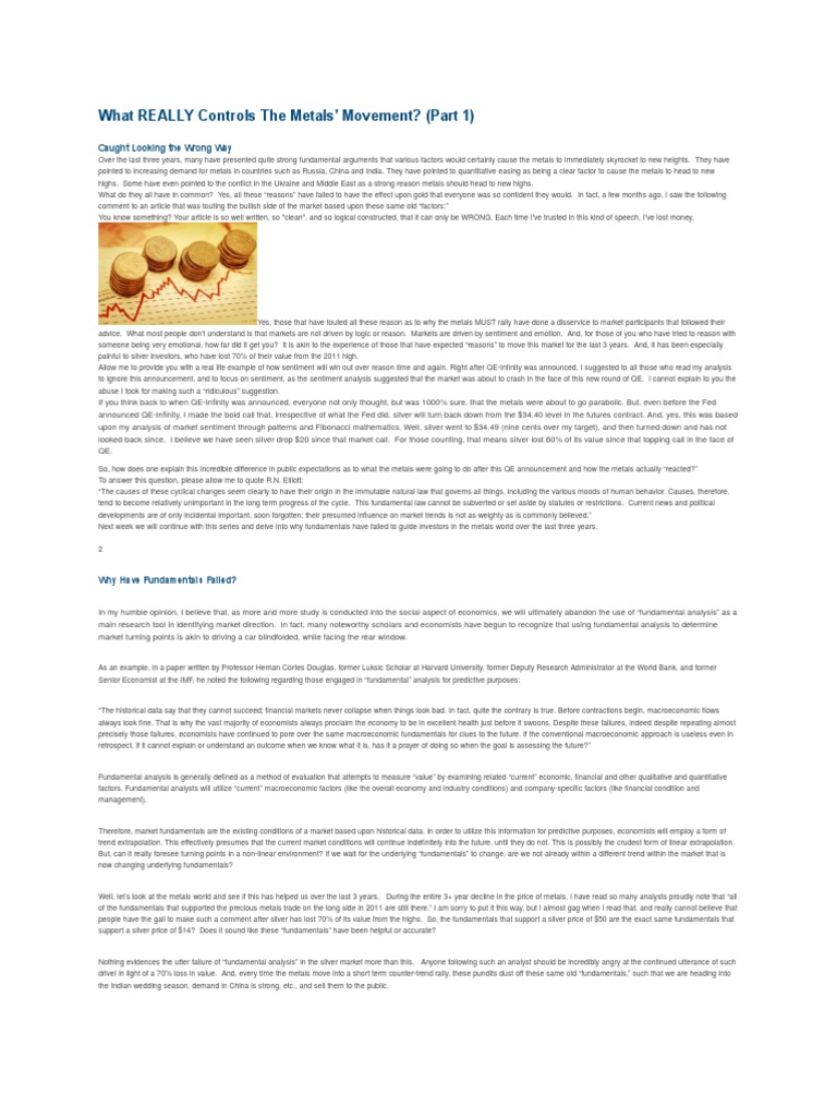What REALLY Controls The Metals | PDF | Stock Market | Economics