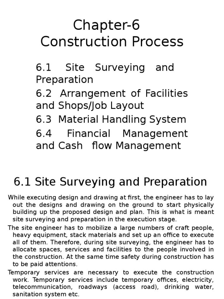 Chapter-6 Construction Process | PDF | Construction Management | Fire ...