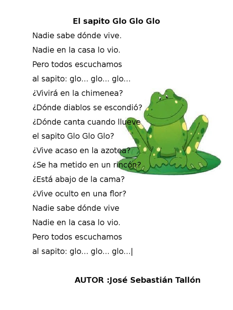 El Sapito Glo Glo Glo Pdf