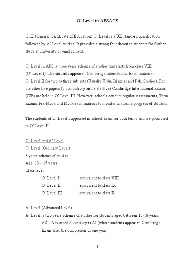O Level Orientation | PDF | Standardized Tests | Statistics Of Education