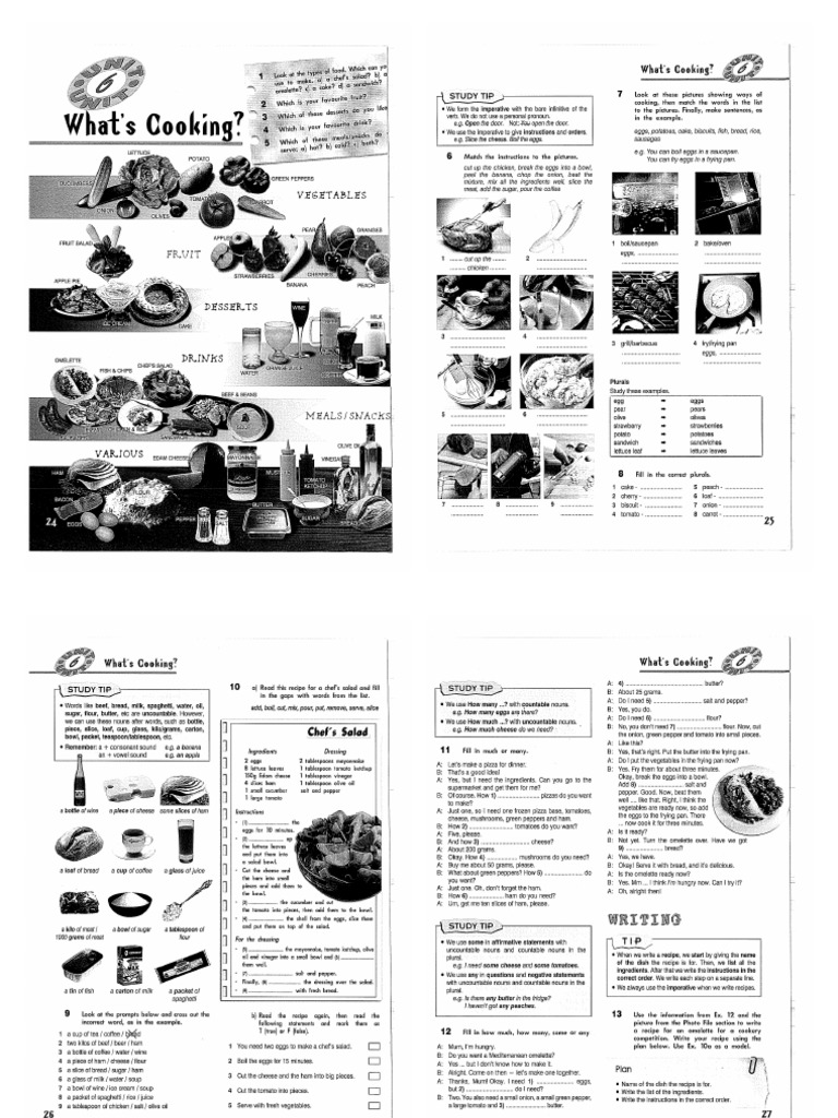 Unit 7 What's Cooking? (Spark1) | PDF