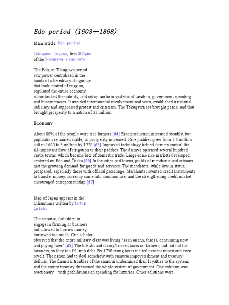 Japan Edo Period | PDF | Feudal Japan | Japanese Words And Phrases