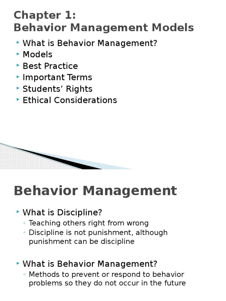 Behavior Management Models | PDF | Reinforcement | Classroom Management