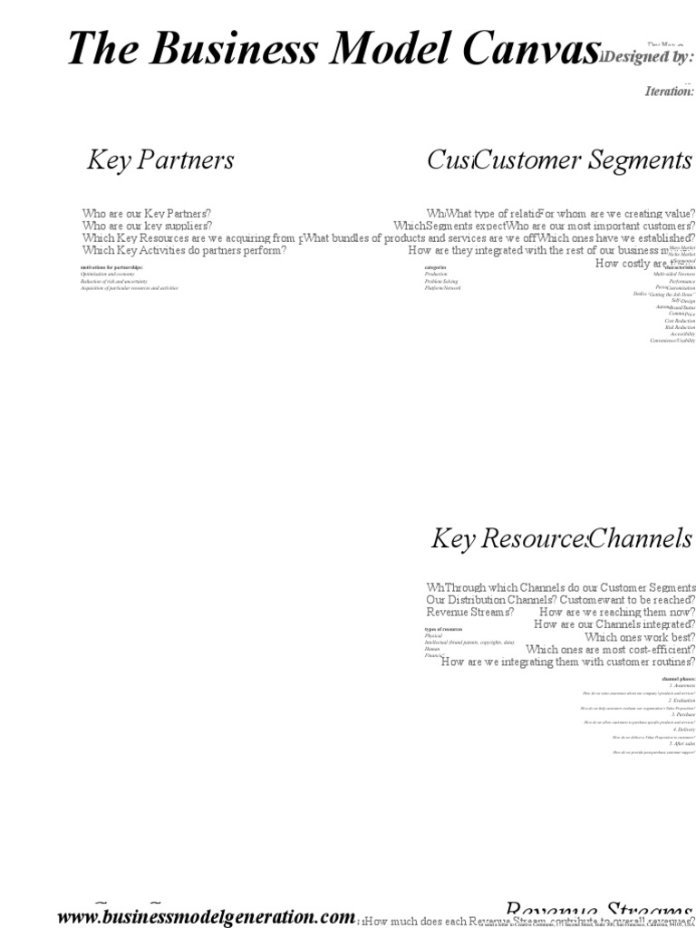 Business Model Canvas Poster | PDF | Business Model | Revenue