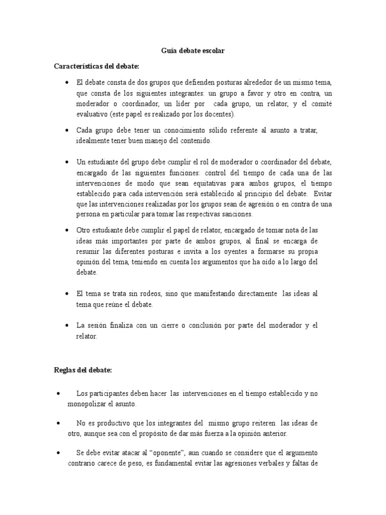 Guía Completa para Debates Escolares | PDF | Argumento | Science