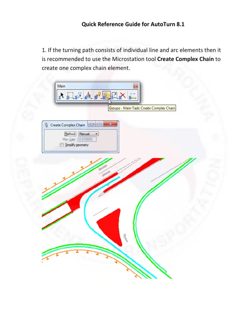 1. If the turning path consists of individual line and arc elements then it is recommended to ...