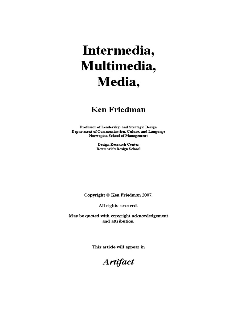 Intermedia Multimedia Media | PDF | Multimedia | Mass Media