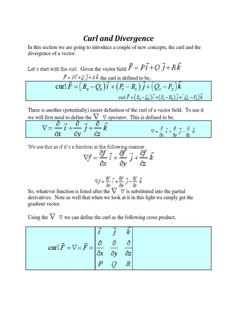 Divergence And Curl