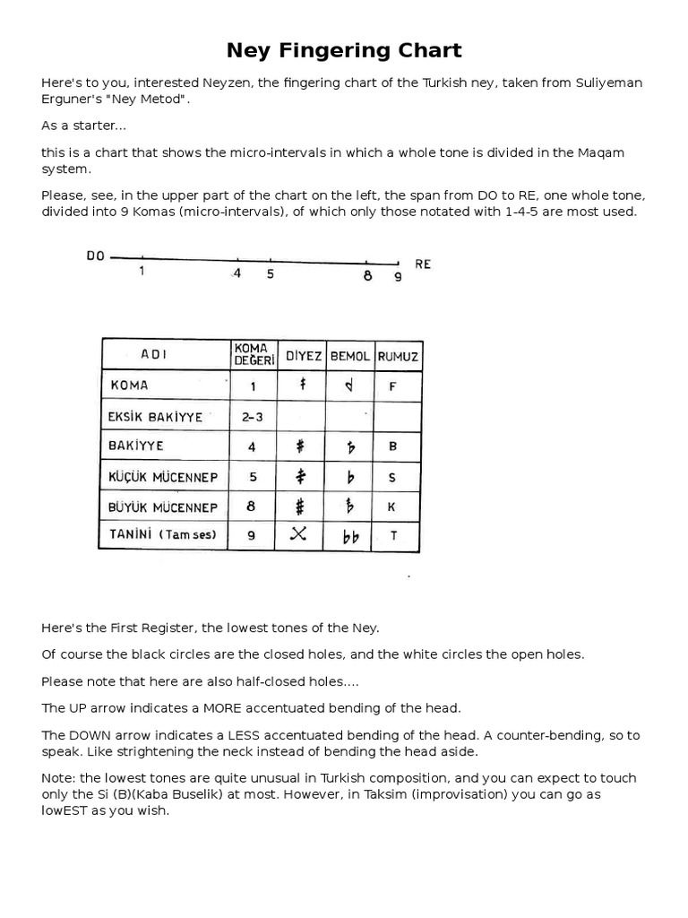 Ney Fingering Chart | PDF