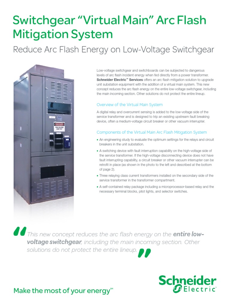 Switchgear "Virtual Main" Arc Flash Mitigation System | PDF ...