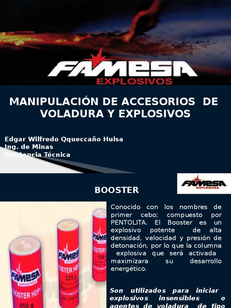 Manipulación de Accesorios de Voladura y Explosivos - FAMESA 01 | PDF ...