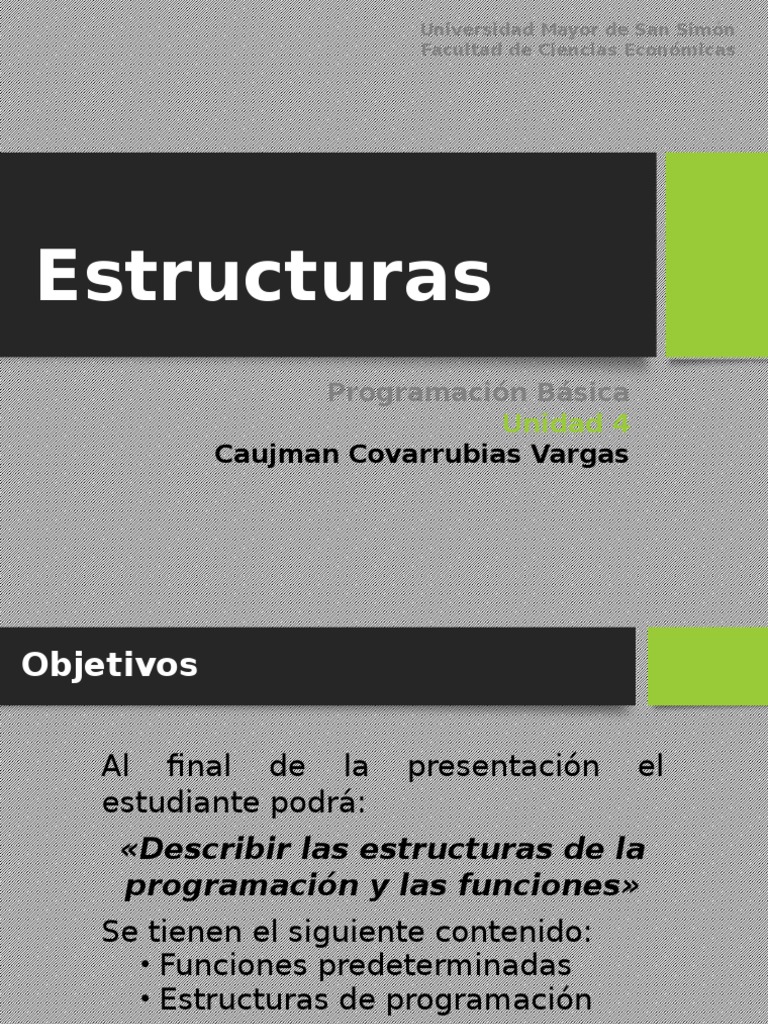 Estructuras y Funciones en Programación Basica (Visual Basic) | PDF ...