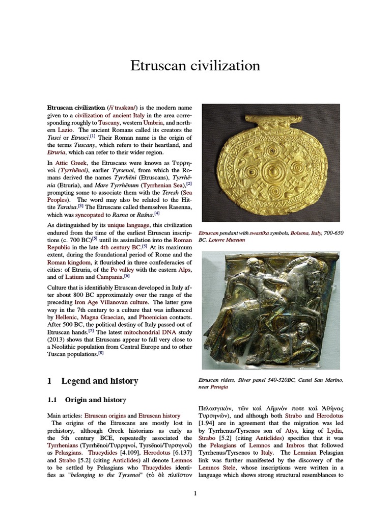 Etruscan Civilization | PDF | Etruscan Civilization