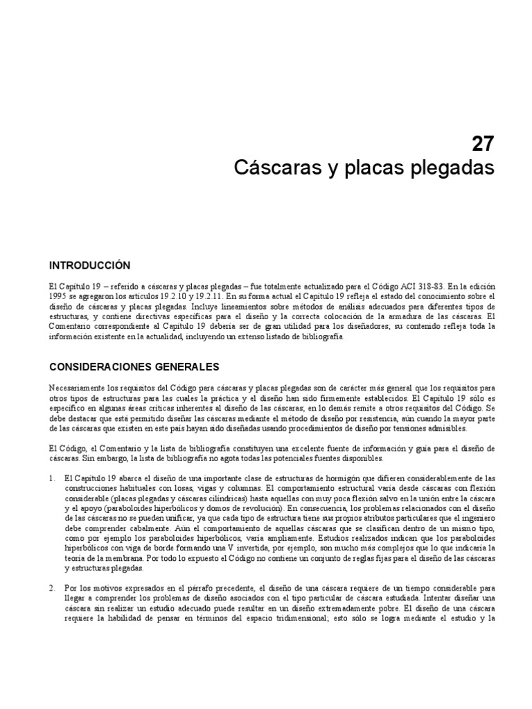 Cáscaras y Placas Plegadas | PDF | Hormigón pretensado | Hormigón