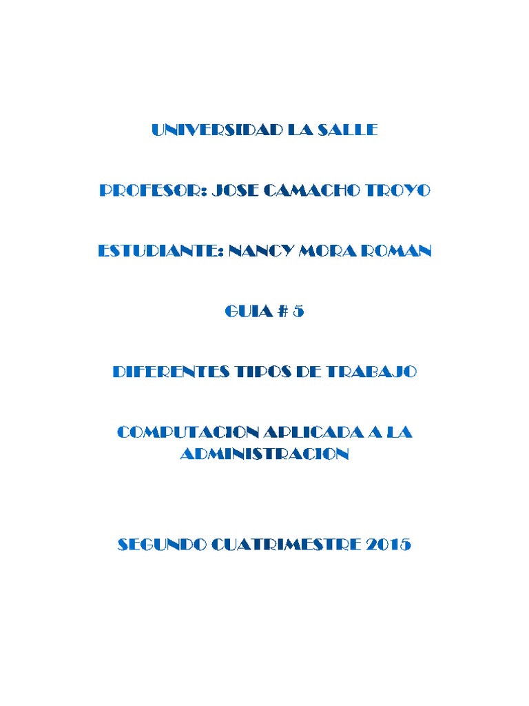 Guia # 5 Nancy Mora Roman | PDF | Sociedad | Grupo de trabajo