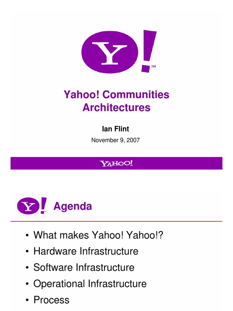 Yahoo! Communities Architectures: Ian Flint | PDF | Load Balancing ...