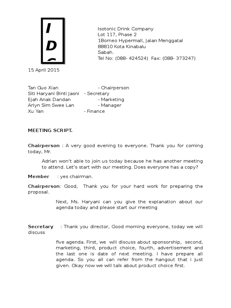 Isotonic Drink Company Meeting | PDF | Advertising | Economies