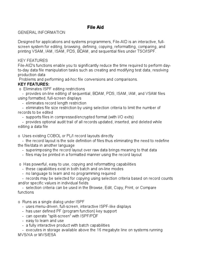 File-Aid CICS | PDF | Computer File | Areas Of Computer Science
