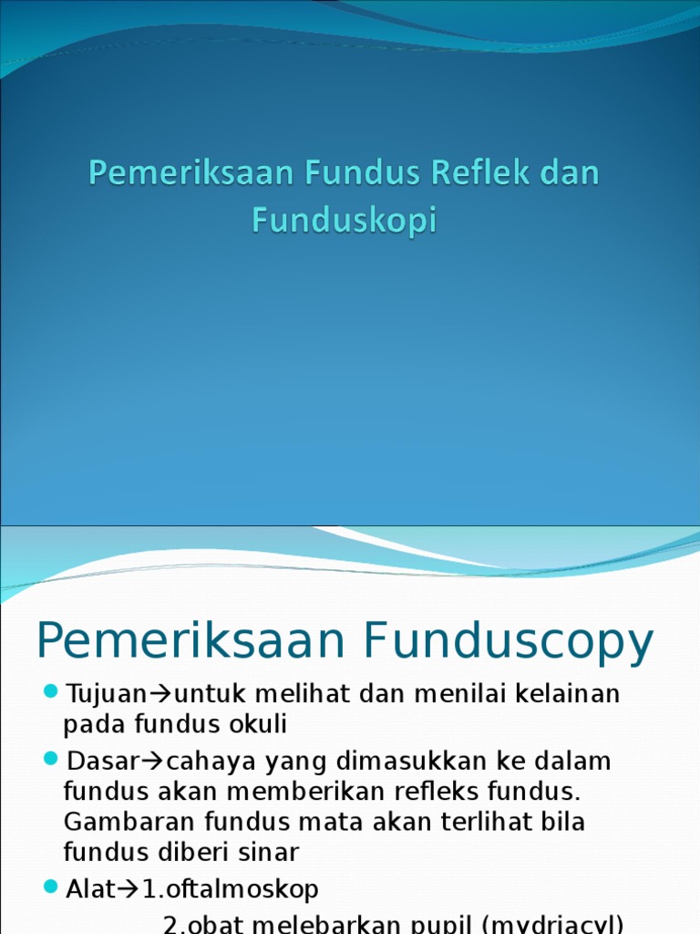 Fundus Refleks Dan Funduskopi | PDF