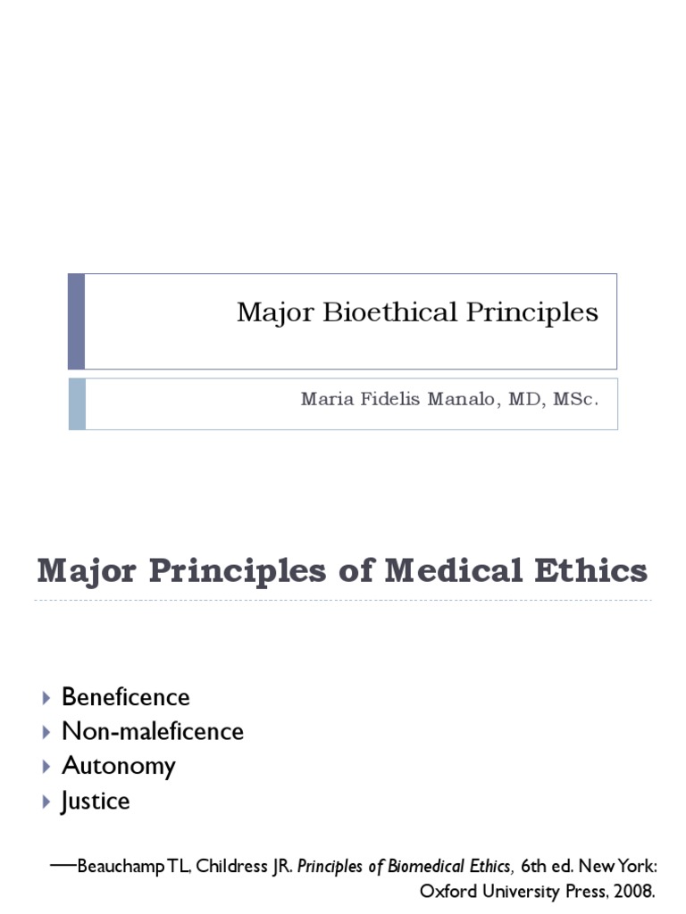 Major Bioethical Principles | PDF | Autonomy | Applied Ethics