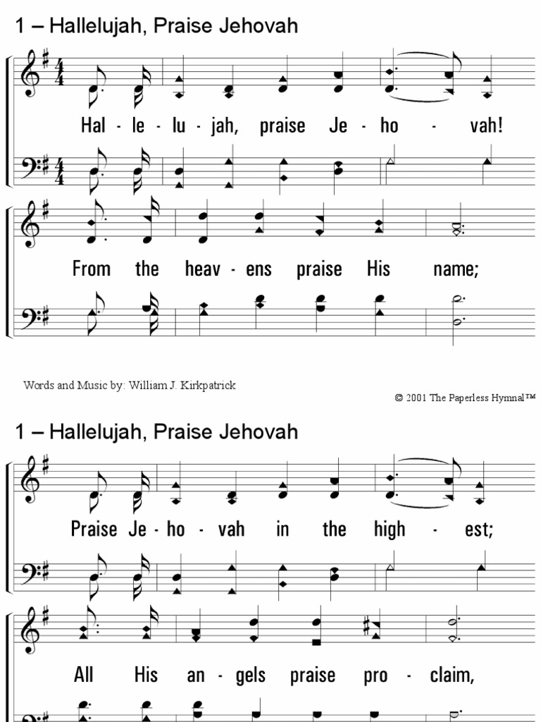 1 - Hallelujah, Praise Jehovah: Words and Music By: William J. Kirkpatrick | PDF | Mythology ...