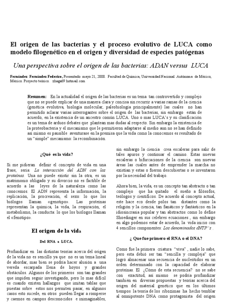 LUCA | PDF | Gene | Rna