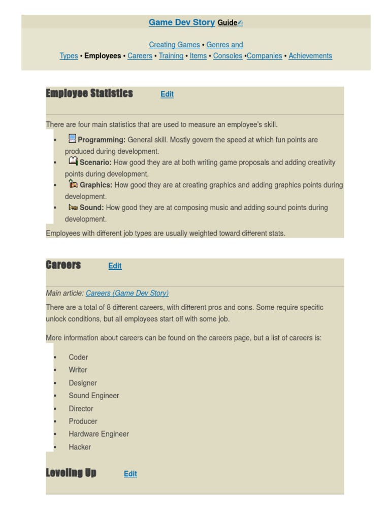 Game Dev Story CHEAT | PDF | Employment | Salary