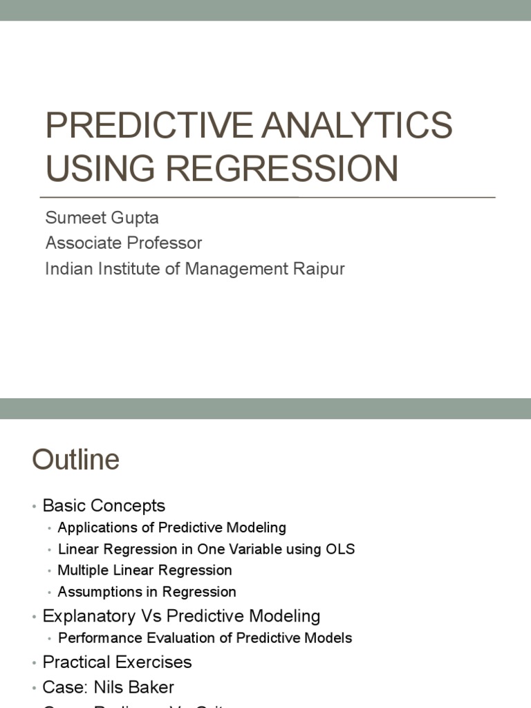 Predictive Analytics Using Regression | PDF | Multicollinearity | Regression Analysis
