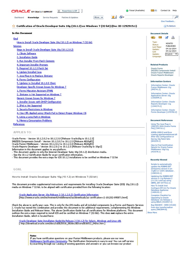 Install Oracle Developer Suite On Win7 | Download Free PDF | Oracle ...